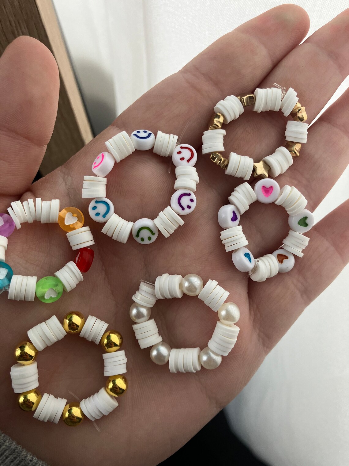 Clay Beaded Rings - Etsy