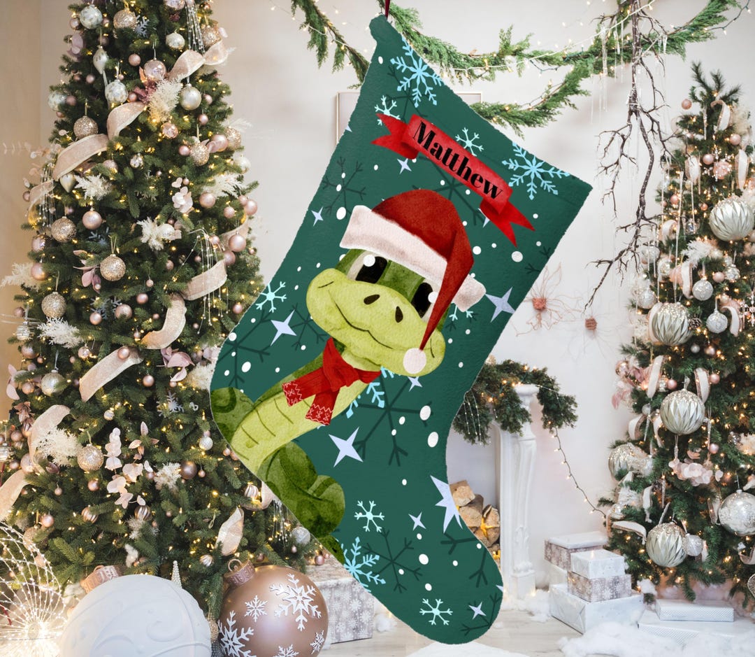 Christmas Snake Stocking Santa Hat Snake Holiday Stocking Christmas ...