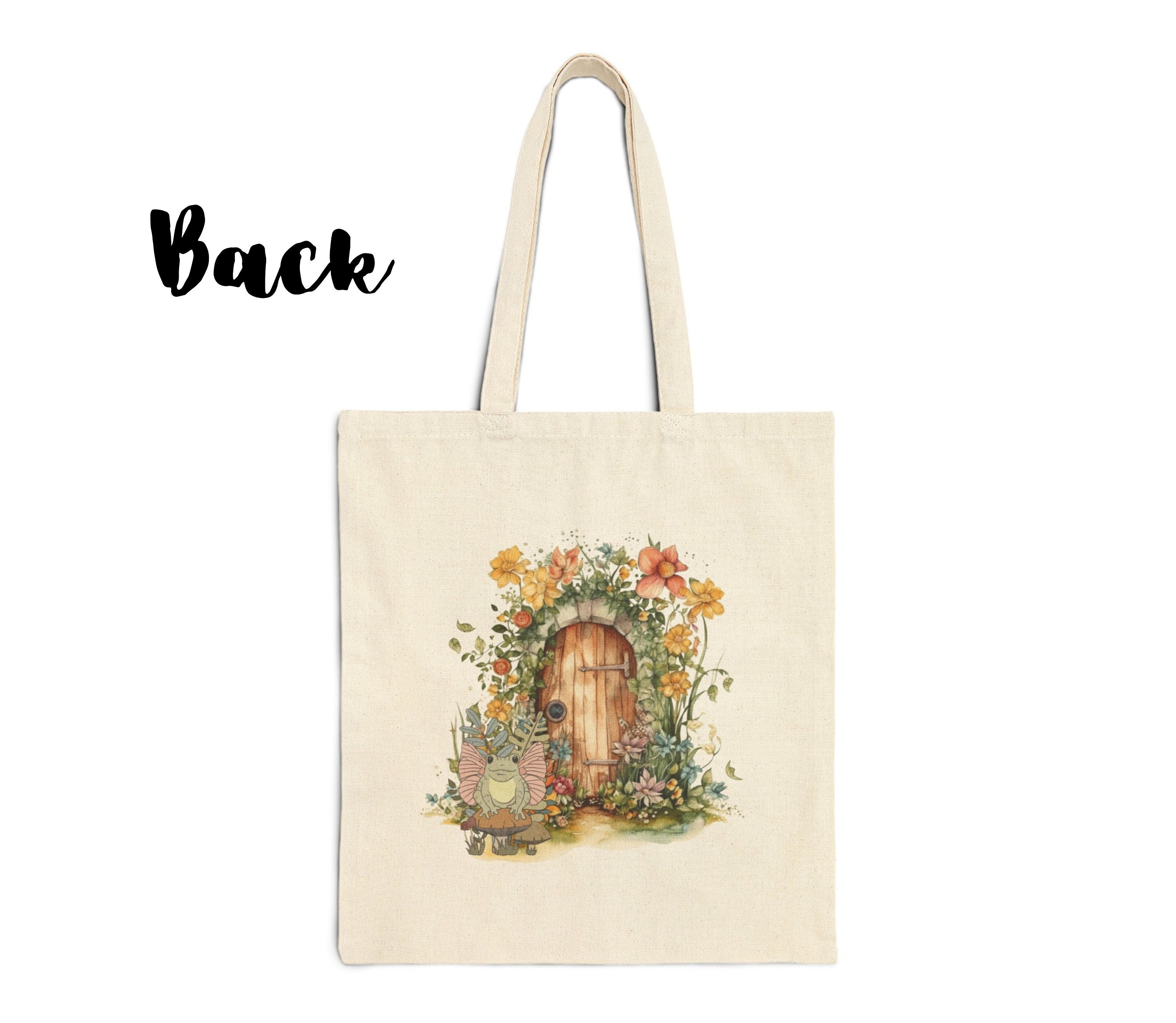 Floral Fairy Door Tote Bag Fairy Frog Tote Fairycore Bag Fairycore Gift ...