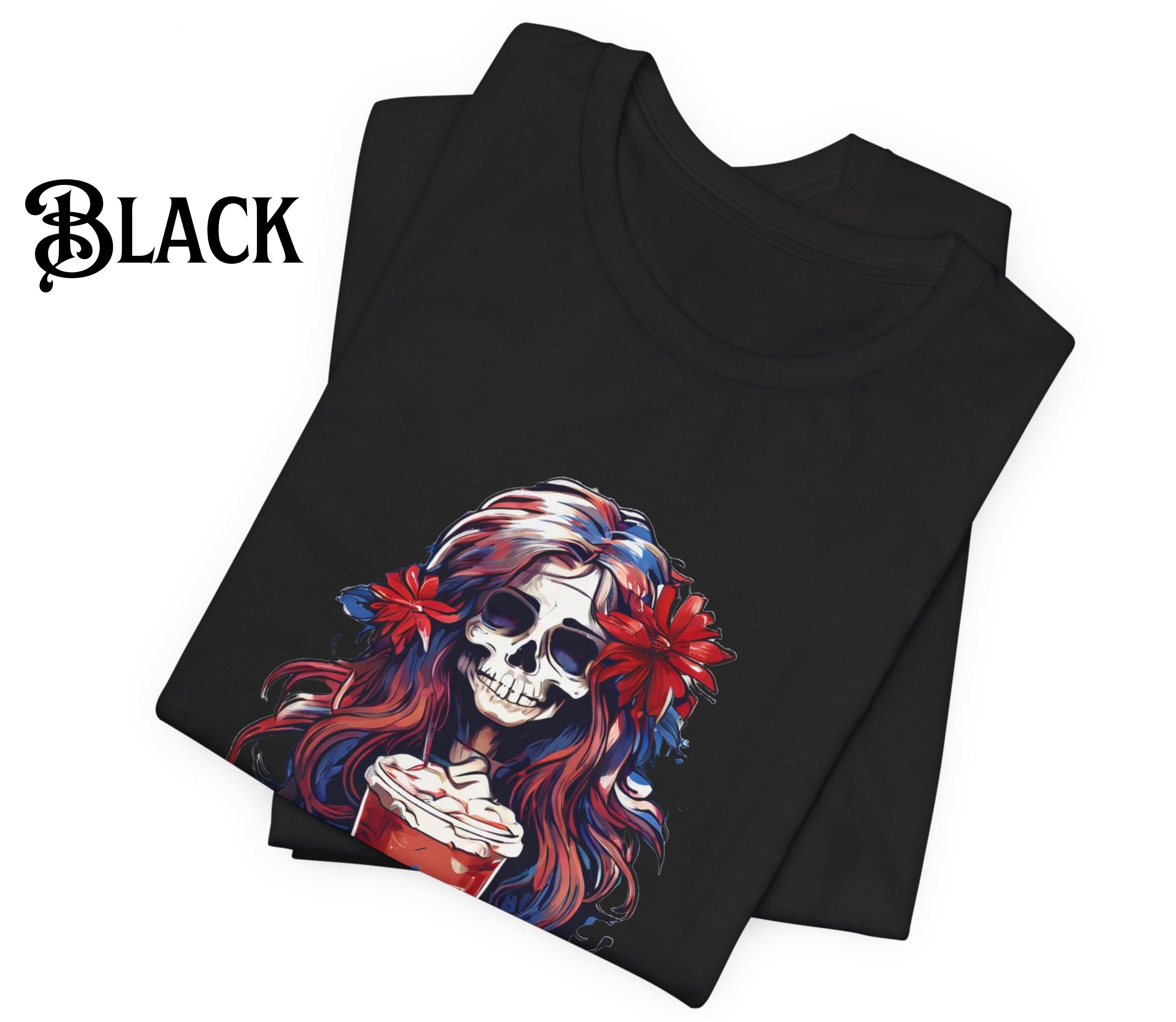 Skeleton Girl Iced Coffee T-shirt Skeleton Shirt Skeleton Gift Skeleton ...