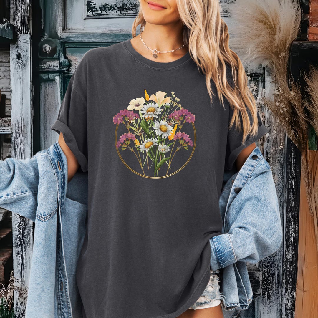 Cottagecore Flower T-shirt Wildflower Shirt Vintage Floral Tee ...