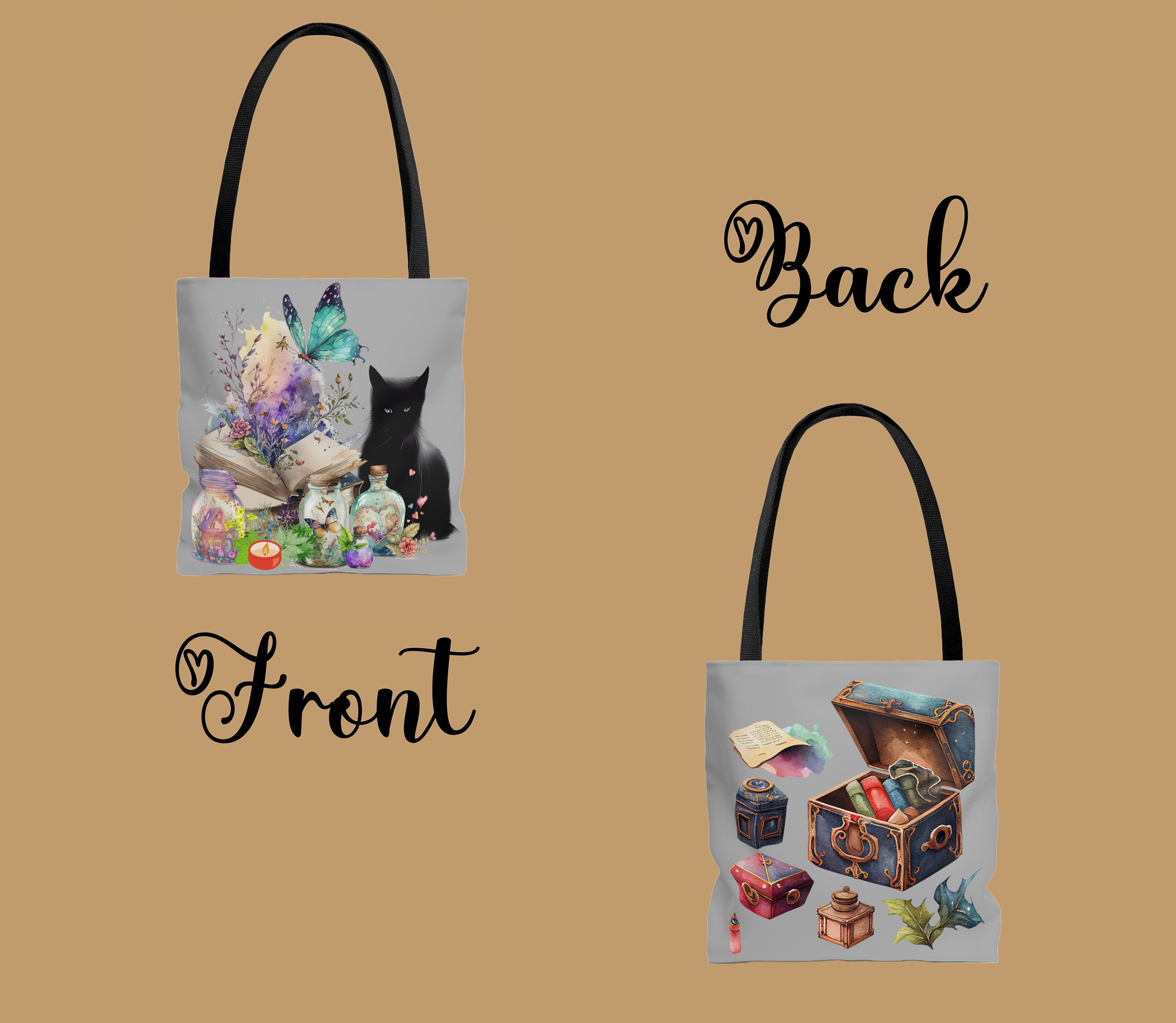 Witchy Tote Bag Witch Bag Magical Book Bag Witchy Craft - Etsy