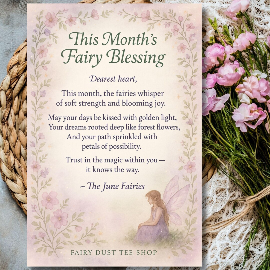 This Month’s Fairy Blessing Printable Card | Digital Download Fairycore ...