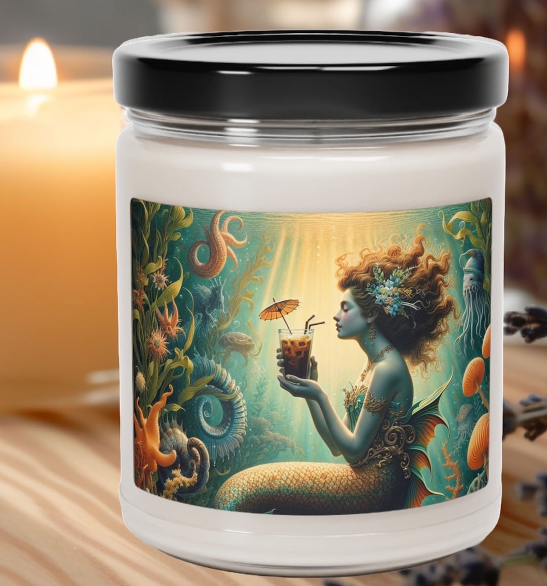 Mermaid Beauty Scented Soy Candle 9oz Mermaid Candle Gift Mermaid ...