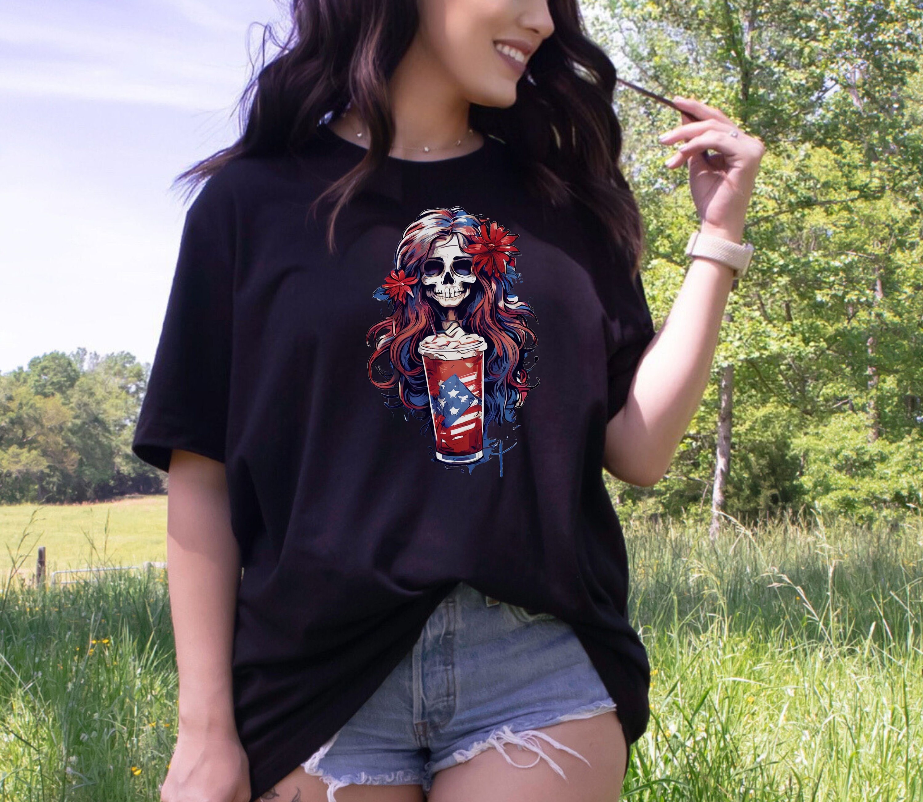 Skeleton Girl Iced Coffee T-shirt Skeleton Shirt Skeleton Gift Skeleton ...