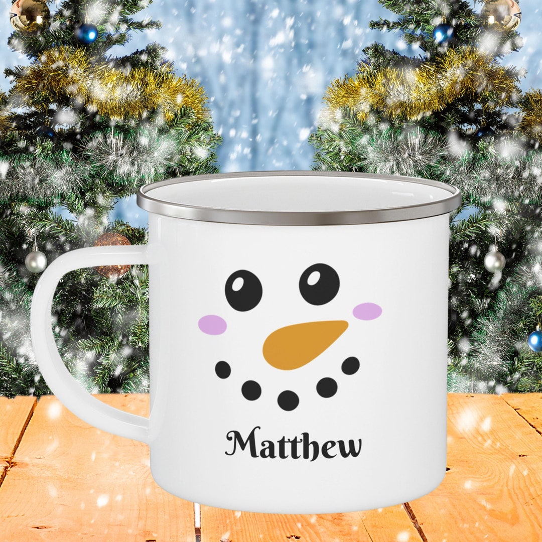 Personalized Happy Snowman Face Mug, Christmas Gift for Outdoor ...
