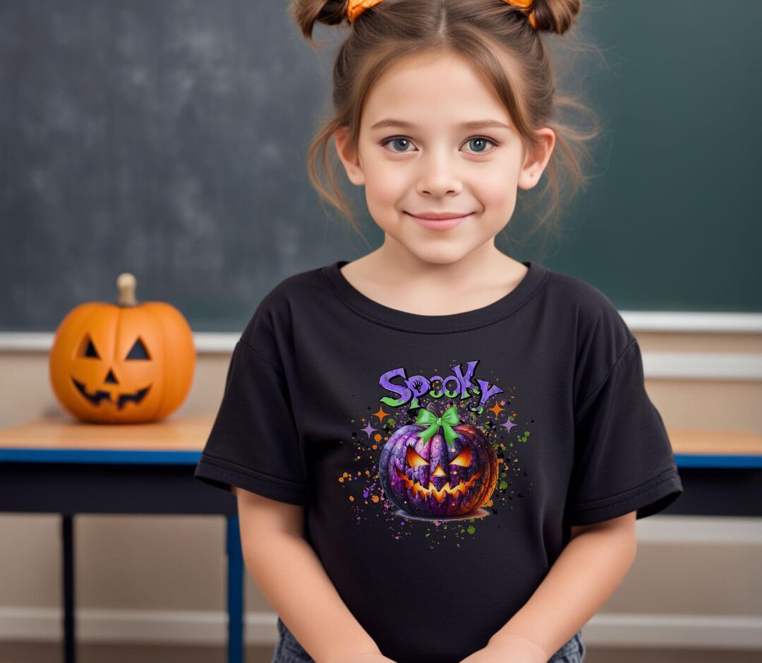 Spooky Pumpkin T-shirt Kids Halloween Clothing Kids Jack-o-lantern ...
