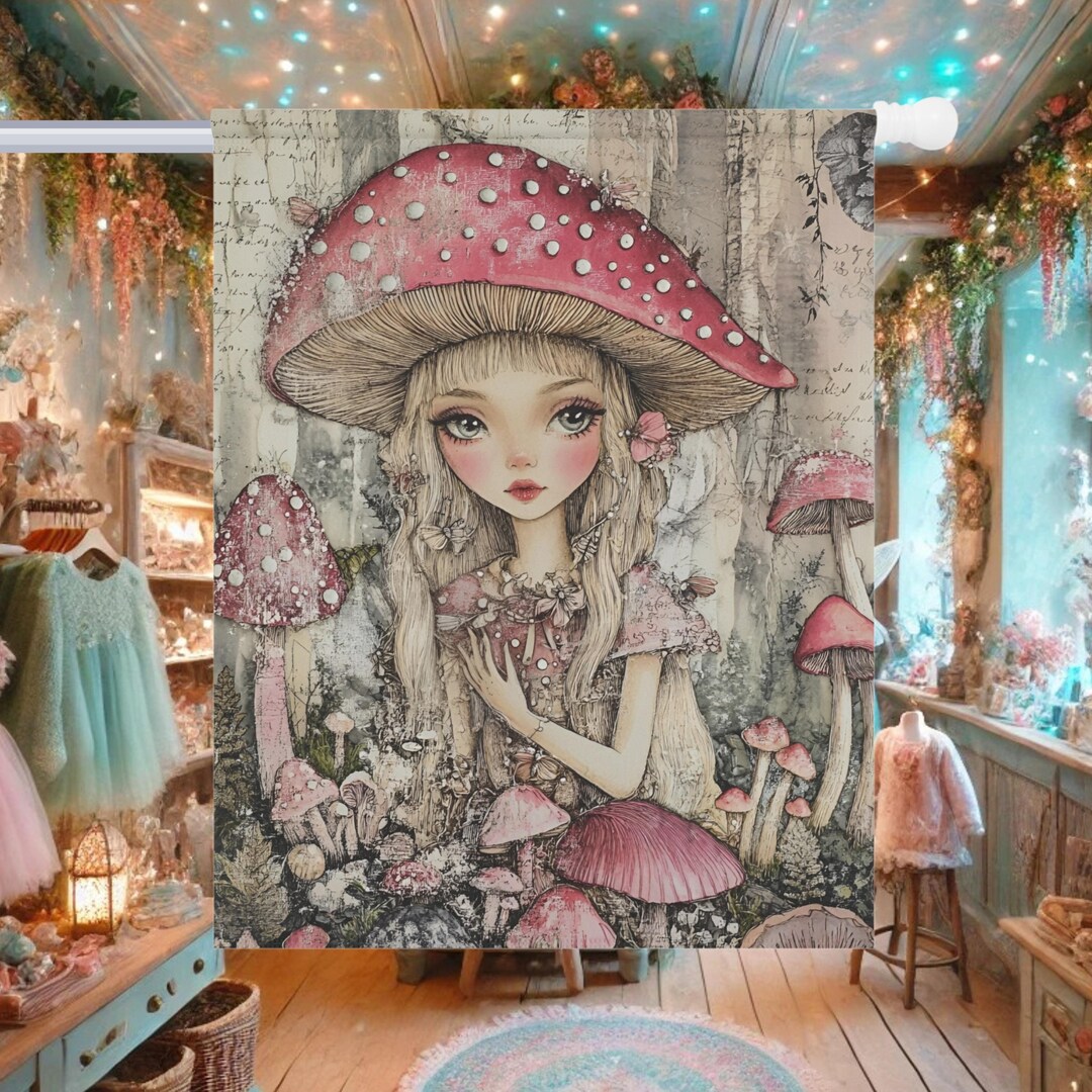 Fairy Flag Whimsical Mushroom Garden Decor Nature-inspired House Banner ...
