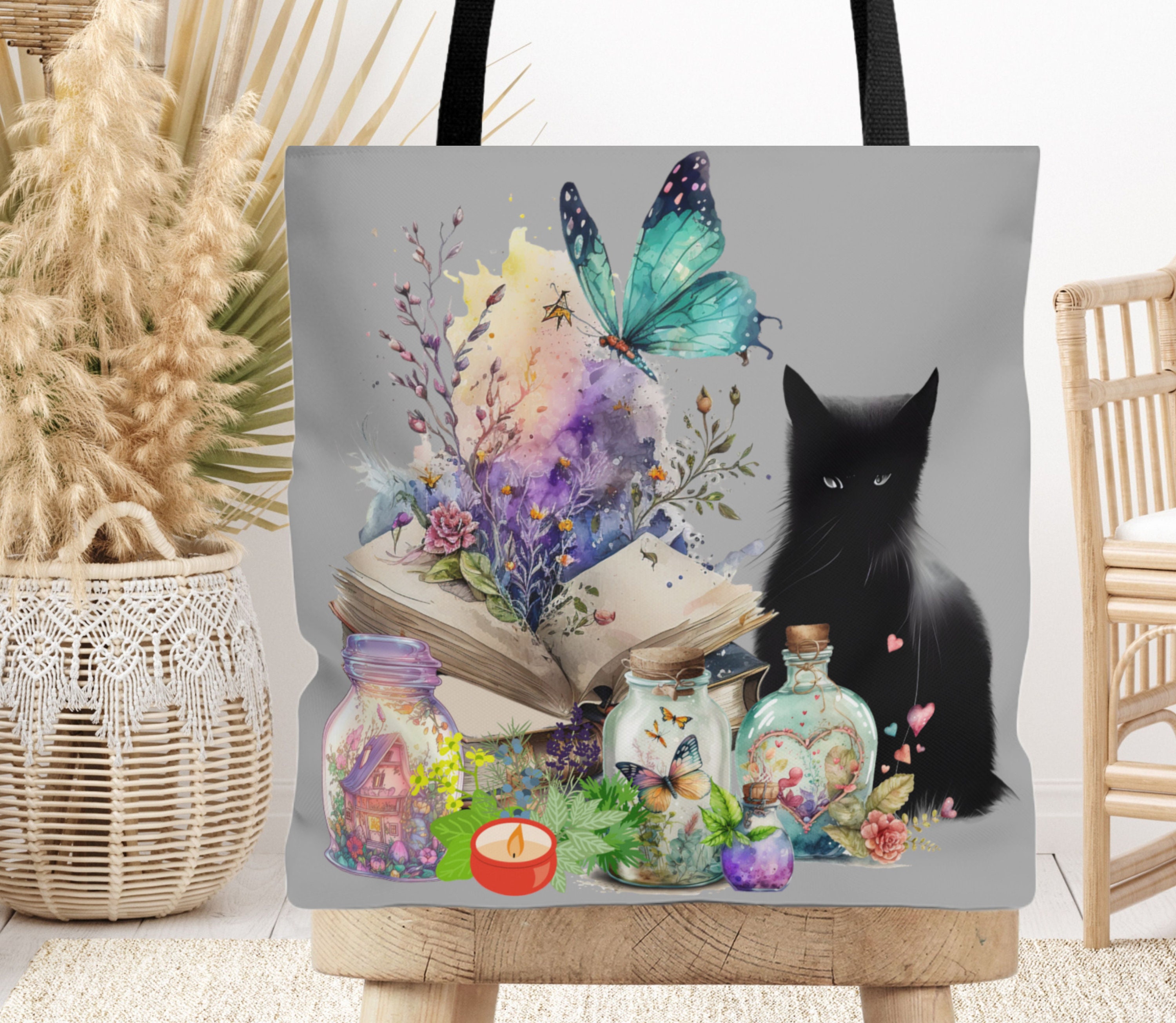 Witchy Tote Bag Witch Bag Magical Book Bag Witchy Craft - Etsy