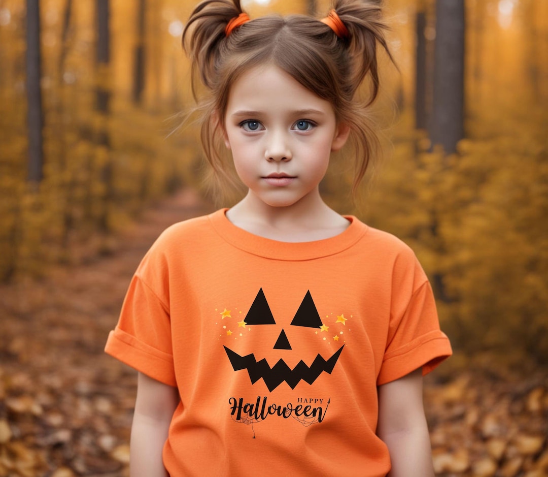 Pumpkin Face T-shirt Kids Halloween Shirt Pumpkin Face Tee Halloween ...