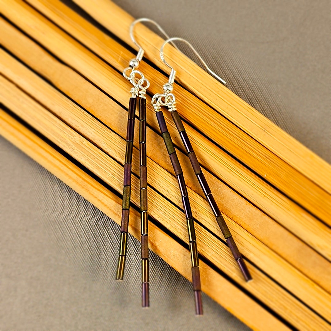 Purple-green Double Dangles - Etsy