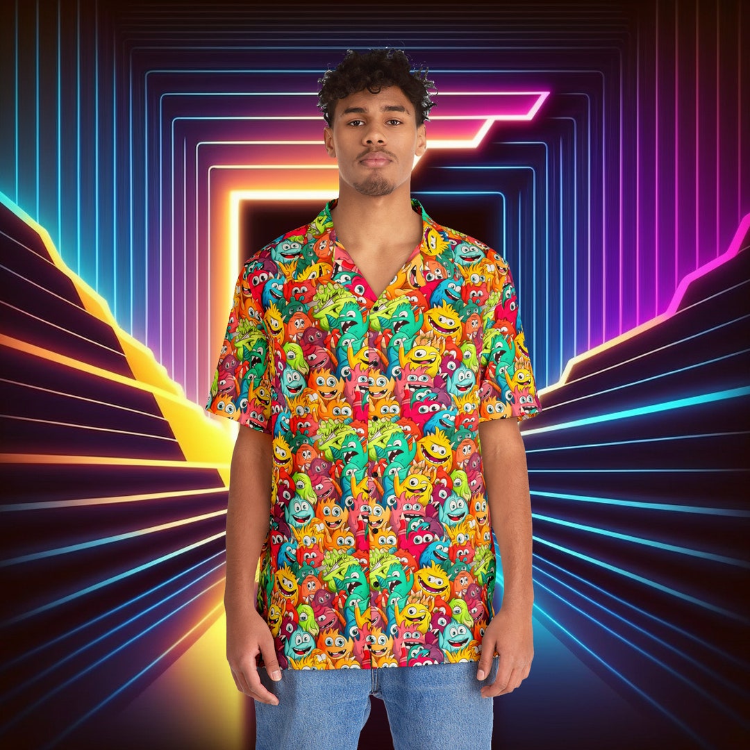 Monsters Camp Collar Shirt Stand Out at Festivals Rave & Festival Ready ...