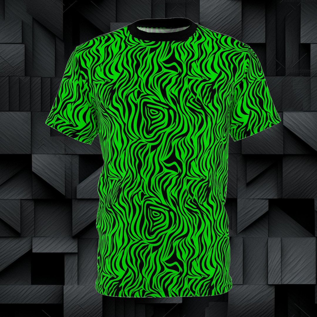 Zebra Print Rave T-shirt (rave Shirt, Rave T-shirt, Mens Rave Clothes ...