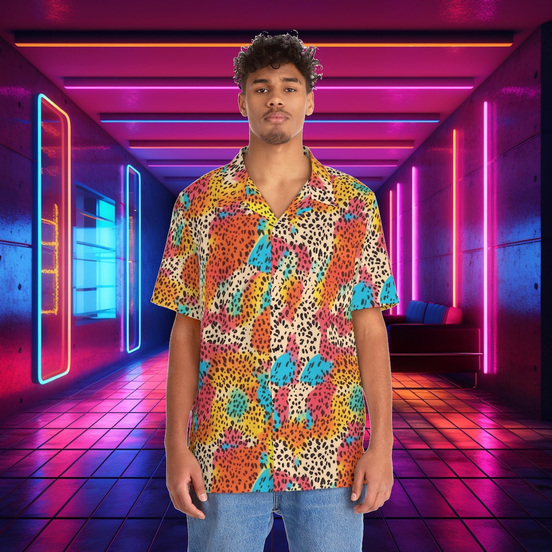 Trippy Leopard Camp Collar Shirt - Stand Out at Festivals - Rave ...