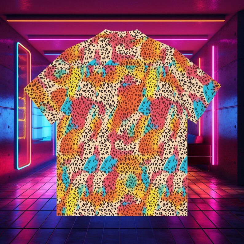 Trippy Leopard Camp Collar Shirt - Stand Out at Festivals - Rave ...