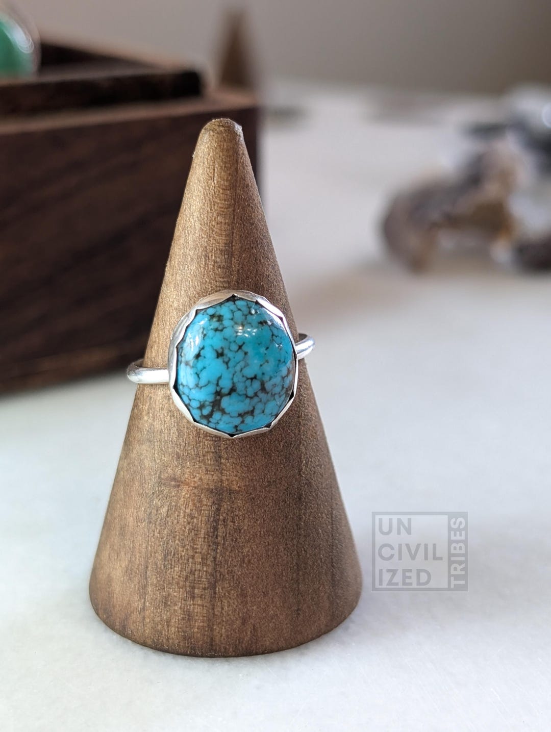 Black Web Turquoise Ring Morenci Mine Size 7 Sterling Silver Native American Made - Etsy