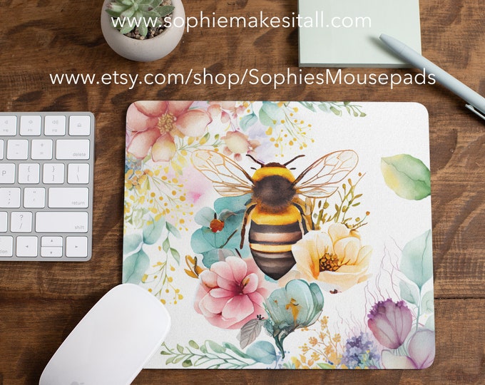 Floral Mouse Pad With Wildflowers Digital Print, Round Mouse Pad, Desk ...