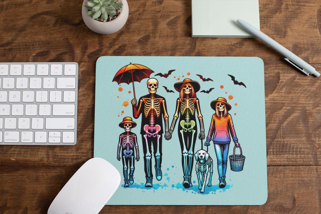 Skeleton Mouse Pad/ Family of Skeletons/ Great Gift - Etsy