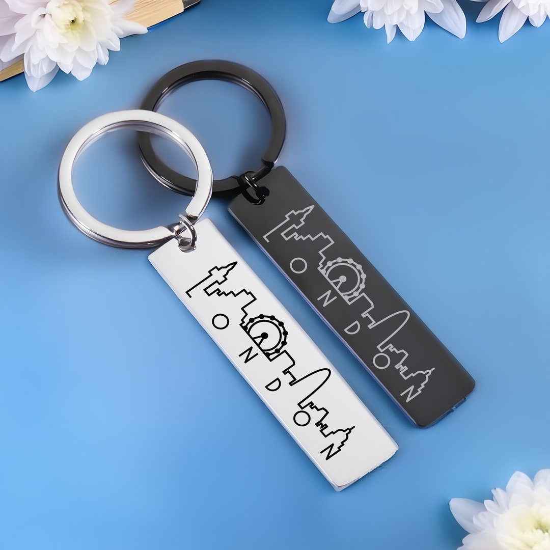 London Skyline Keychain: Stainless Steel England Travel Keychain ...