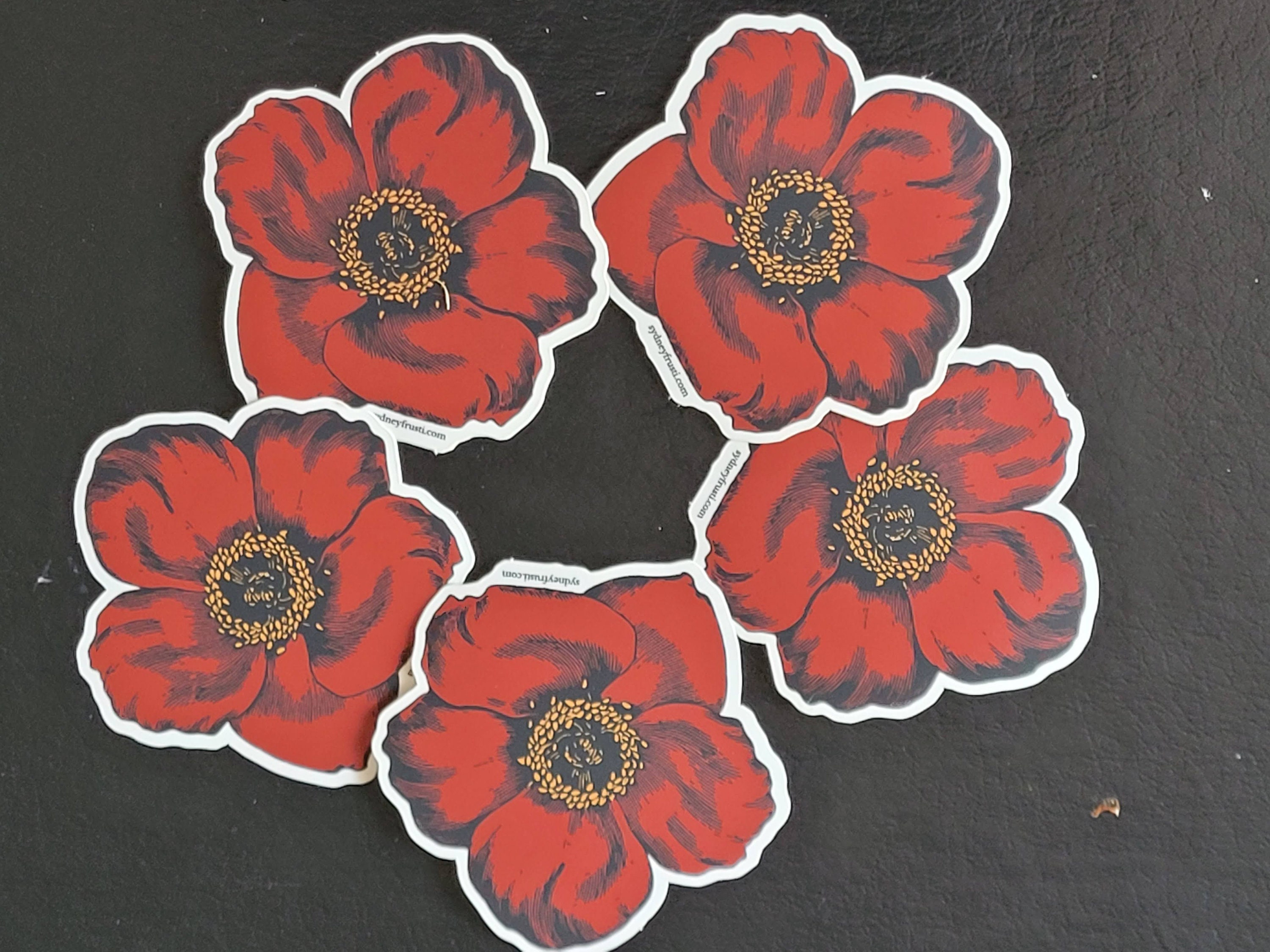 Red Poppy Logo Sticker - Etsy