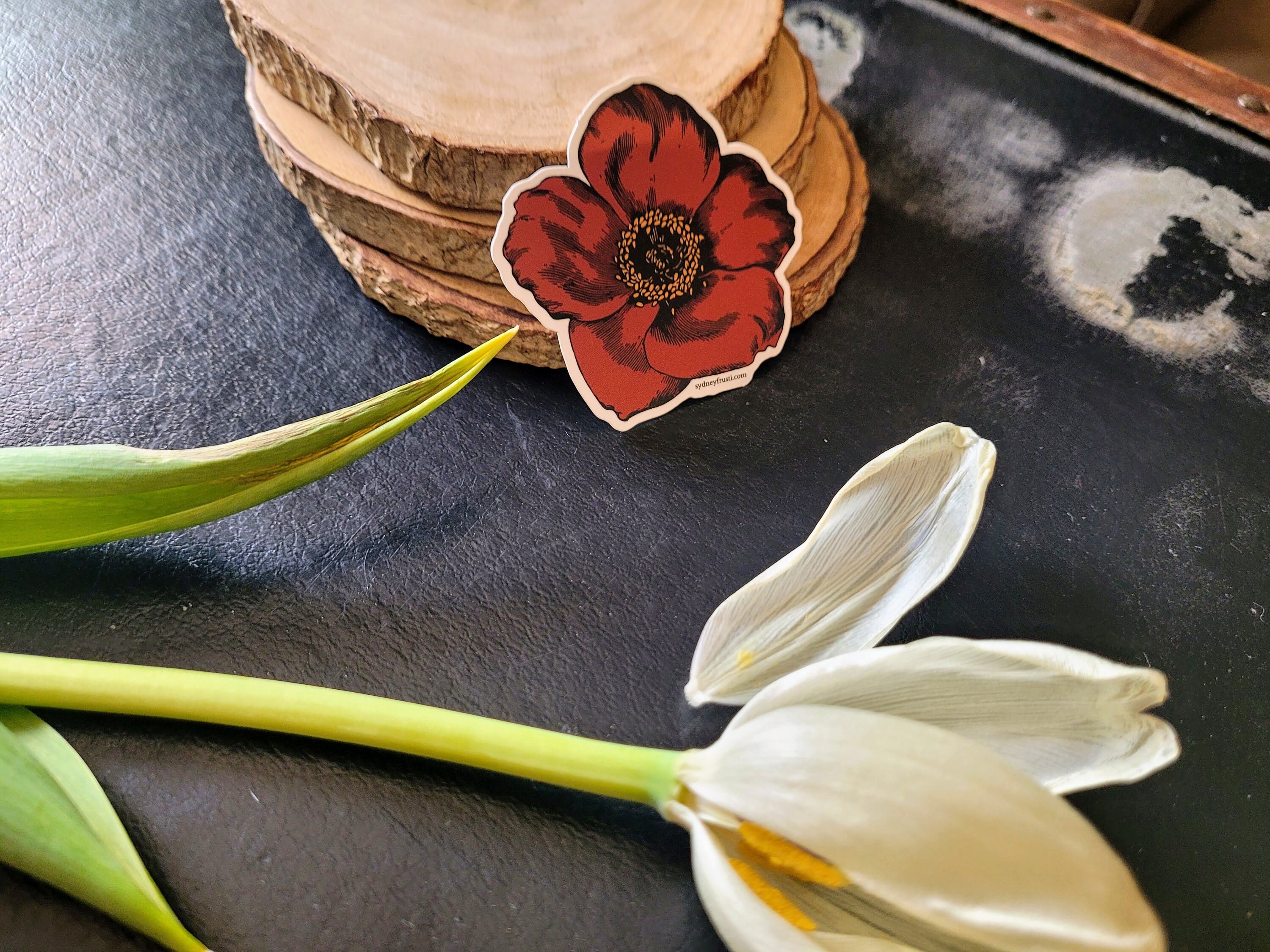 Red Poppy Logo Sticker - Etsy