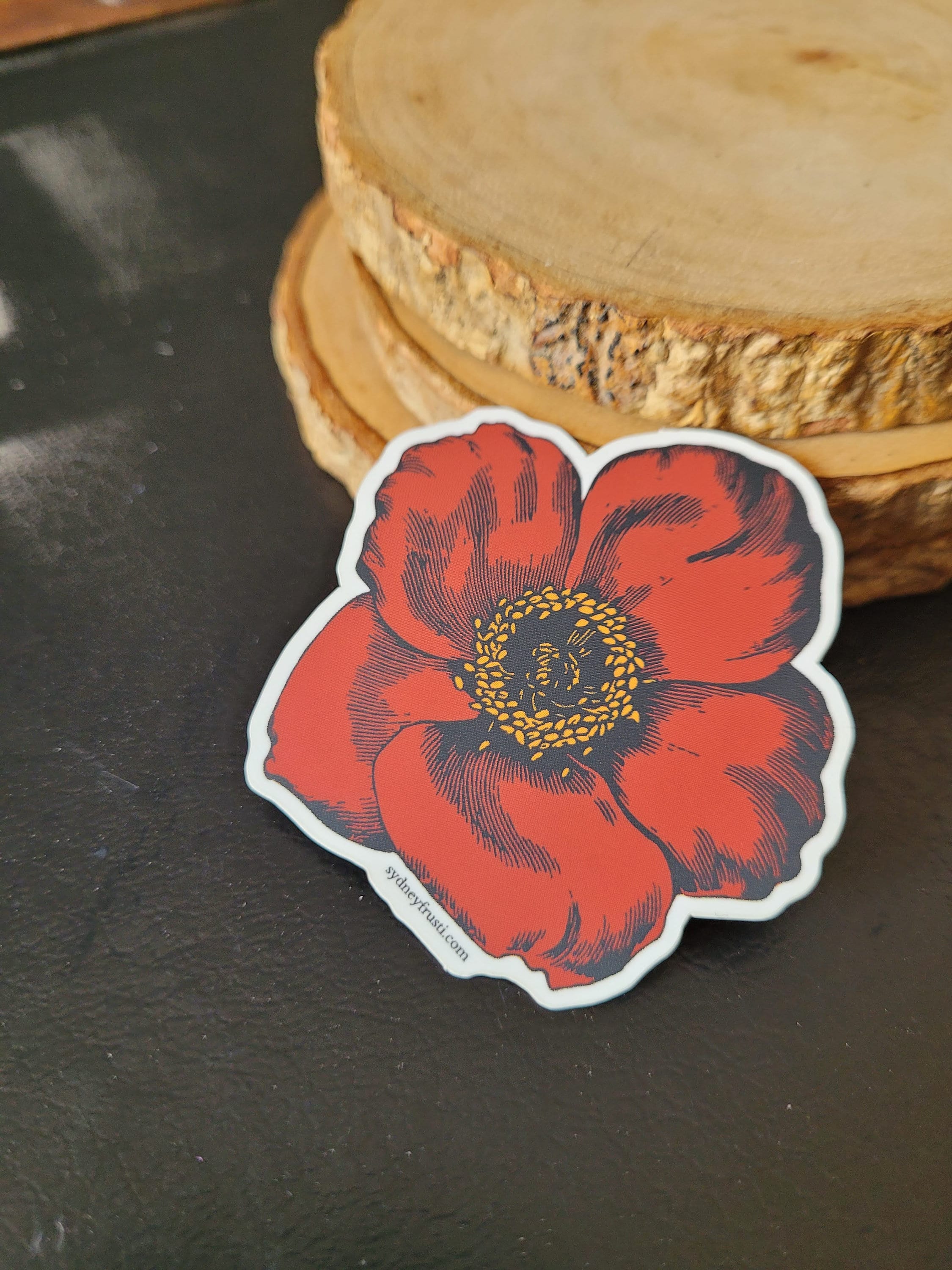 Red Poppy Logo Sticker - Etsy