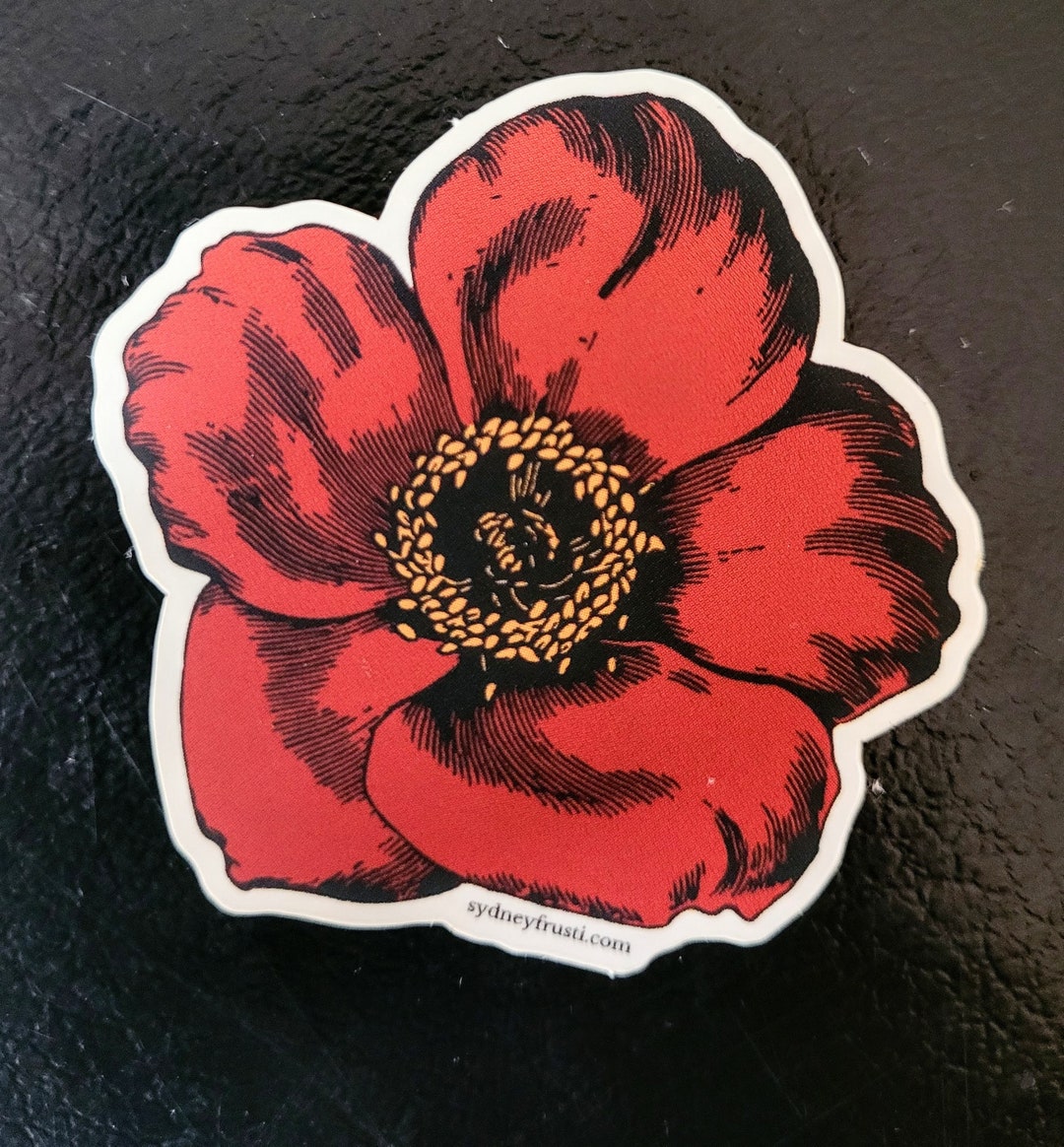 Red Poppy Logo Sticker - Etsy