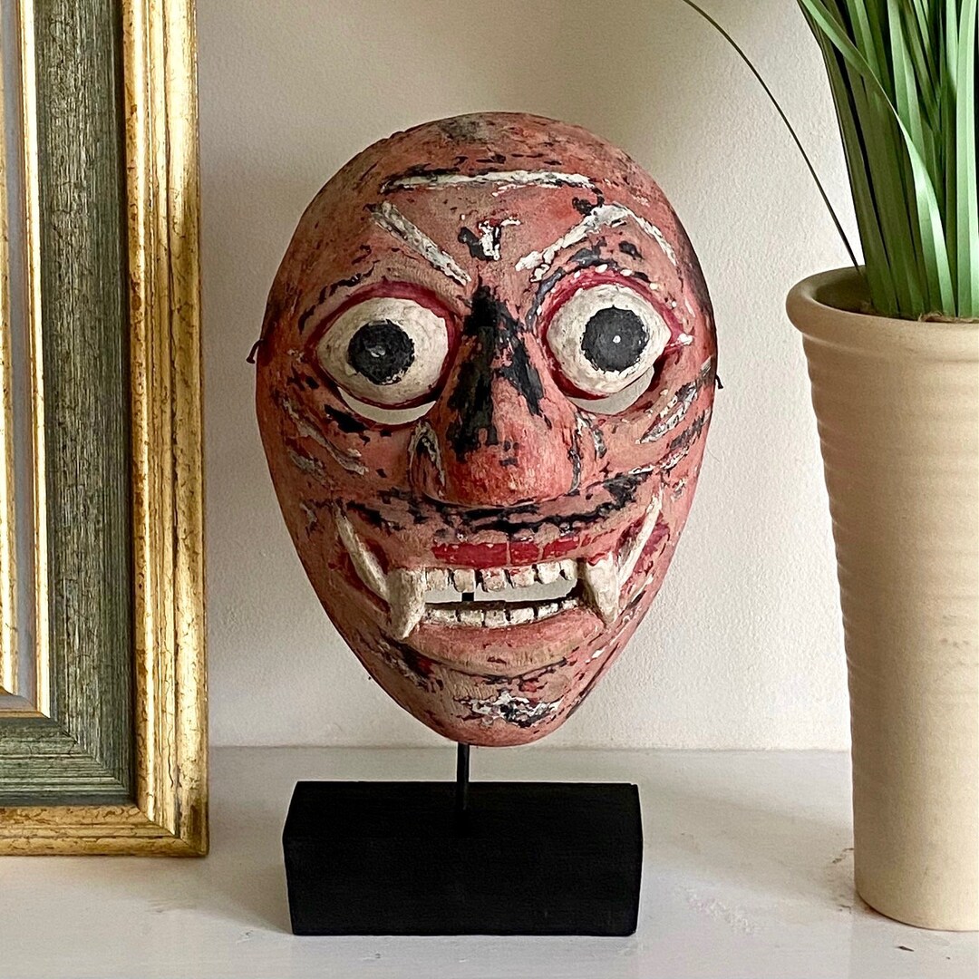 Antique Traditional Theatre Demon Dance Mask Dieng Plateau Java ...