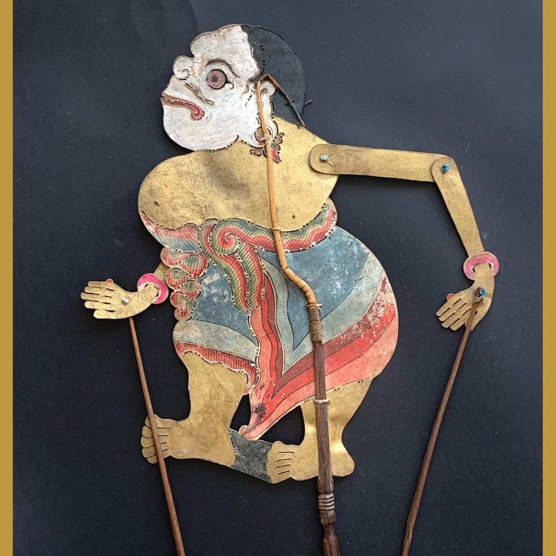 Vintage Wayang Kulit Limbuk Leather Shadow Puppet Java Indonesia Height ...