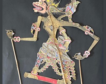 Vintage Javanese Wayang Kulit Shadow Puppet: Dursasana, Hand-painted ...