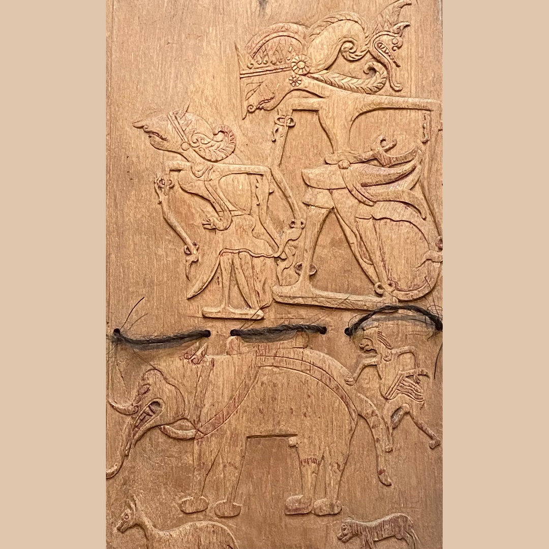 Vintage Carved Teak Wood Keris Sword Board Wayang Wall Display Sword ...