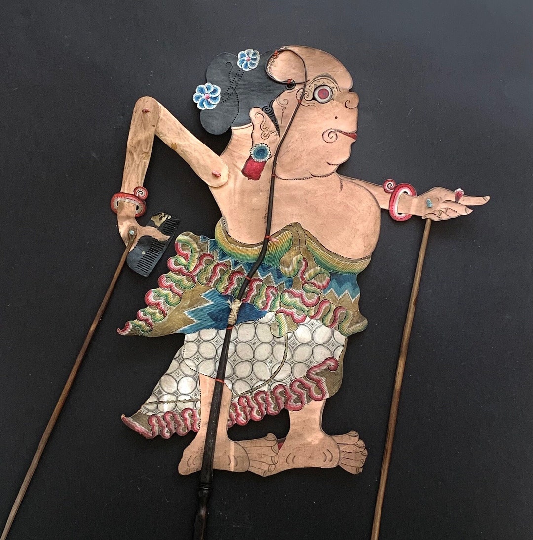 Vintage Wayang Kulit 'limbuk' Leather Shadow Puppet Java Indonesia 24" / 62cm - Etsy