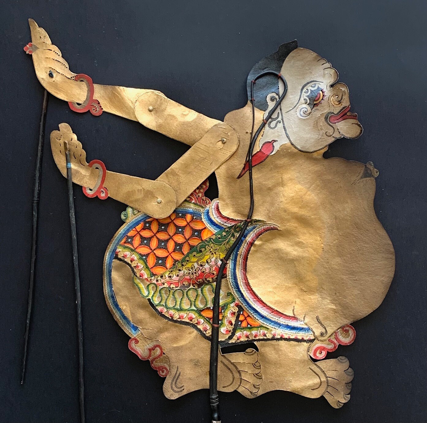 Vintage Wayang Kulit Semar Clown Gold Leather Shadow Puppet - Etsy ...