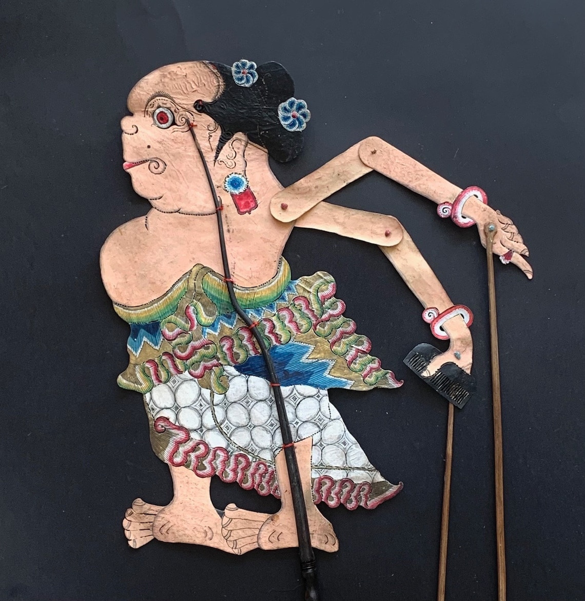 Vintage Wayang Kulit 'limbuk' Leather Shadow Puppet Java Indonesia 24 ...