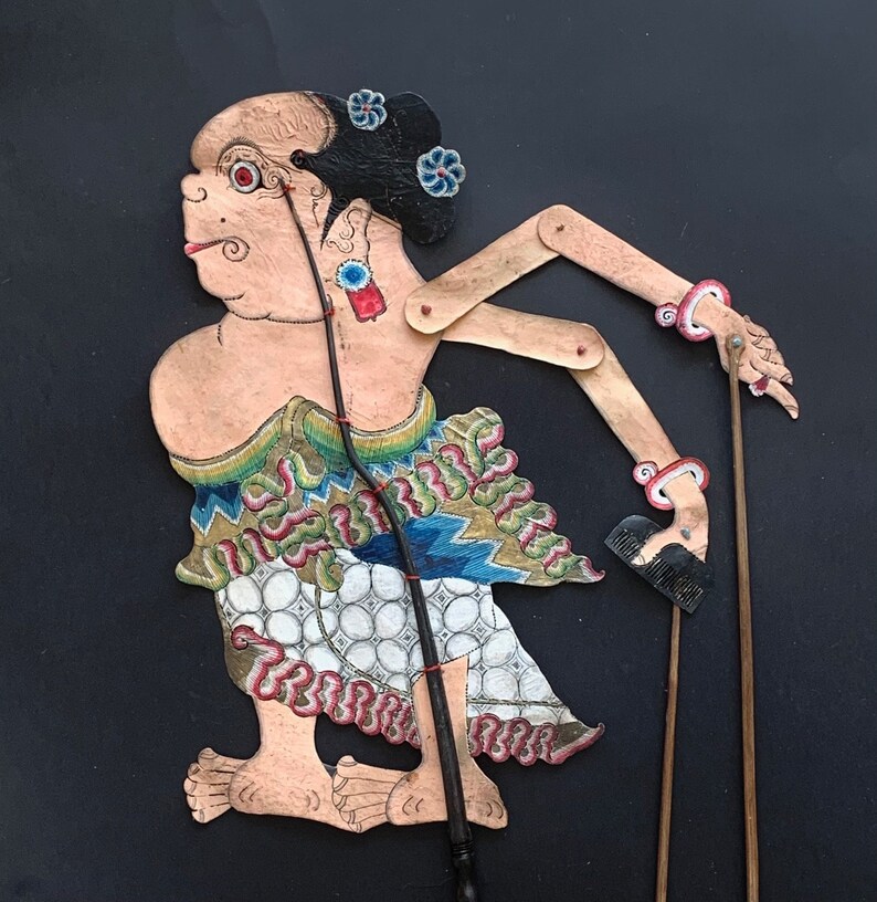 Vintage Wayang Kulit 'limbuk' Leather Shadow Puppet Java Indonesia 24 ...