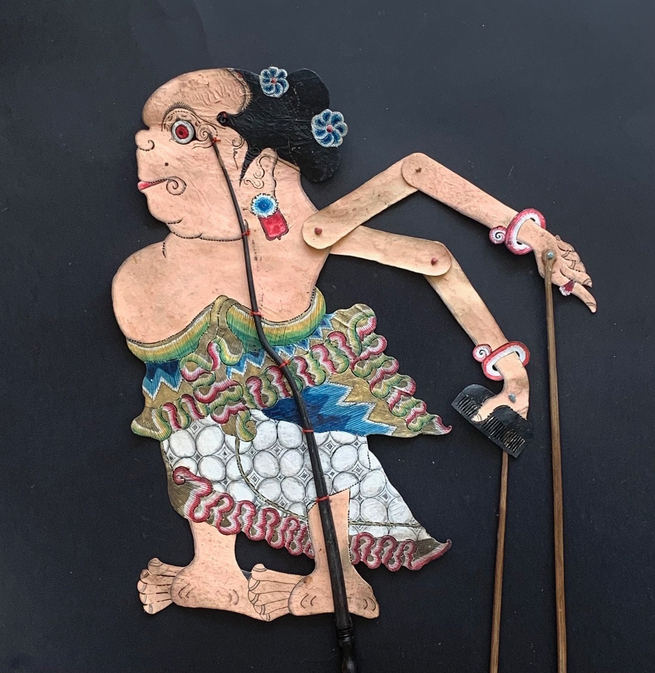 Vintage Wayang Kulit 'limbuk' Leather Shadow Puppet Java Indonesia 24 ...