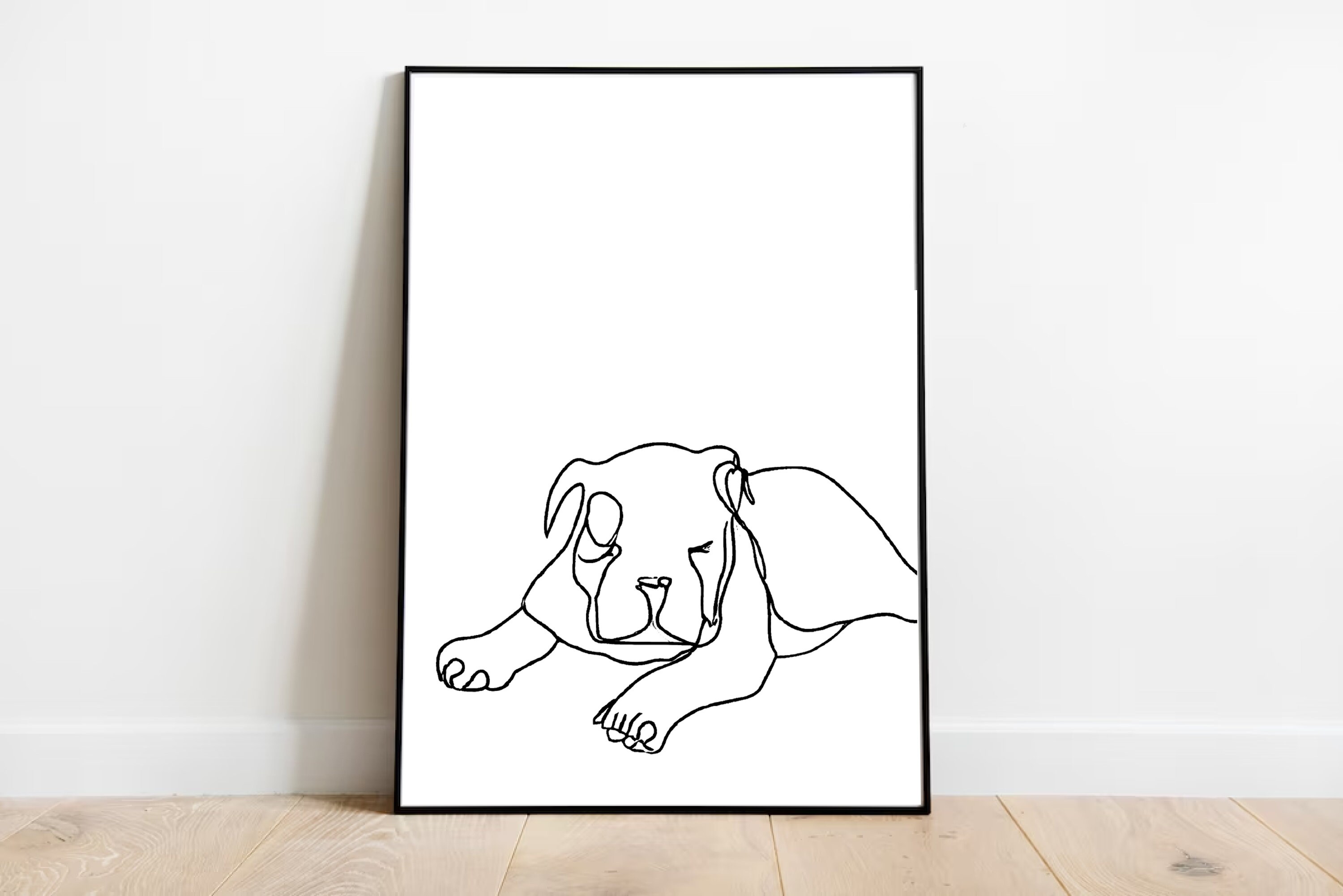English Bulldog Poster. Printable Dog Design. Minimalist Drawing. Dog ...