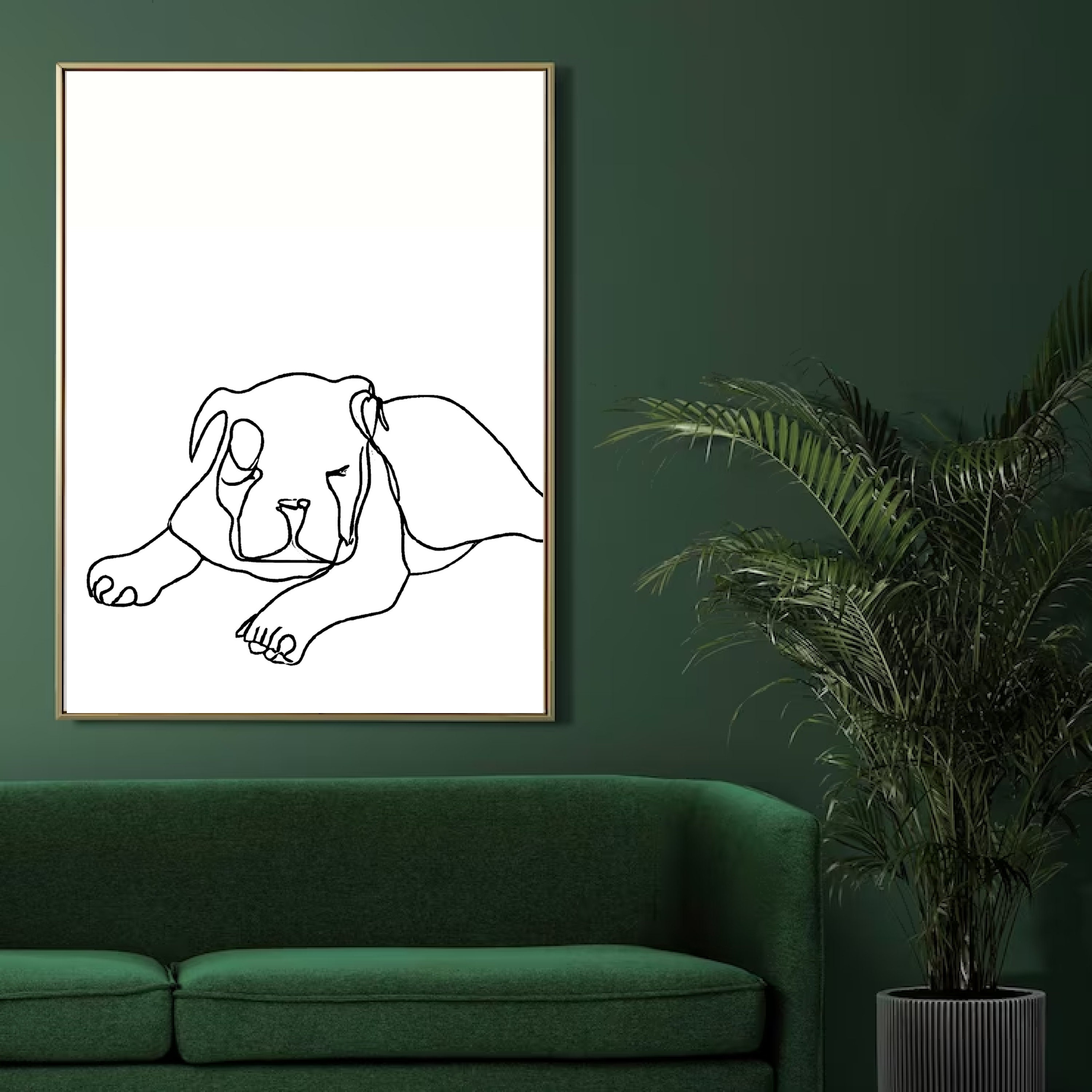 English Bulldog Poster. Printable Dog Design. Minimalist Drawing. Dog ...