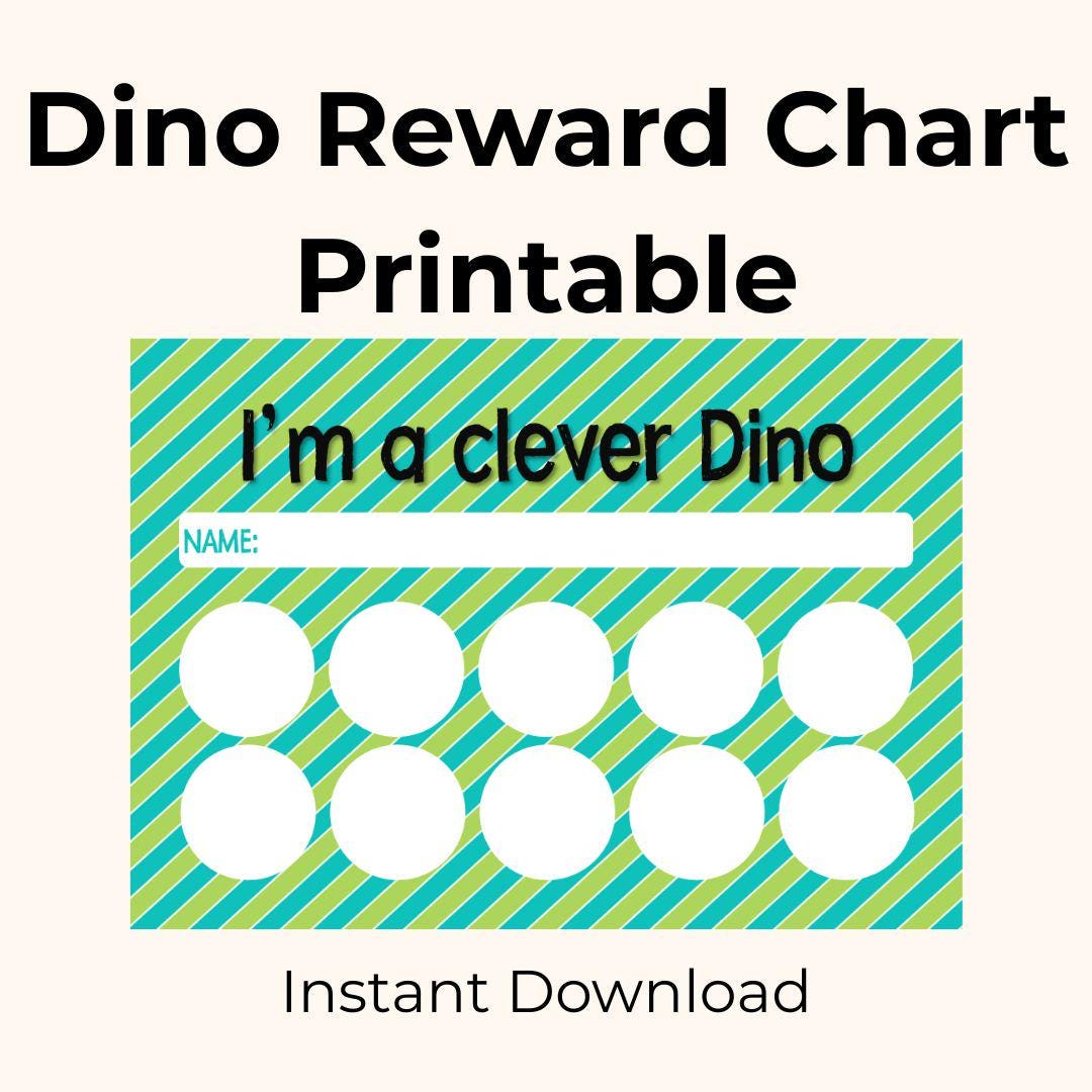 Dino Reward Chart Printable | Kids Behavior Chart | Toddler Sticker ...