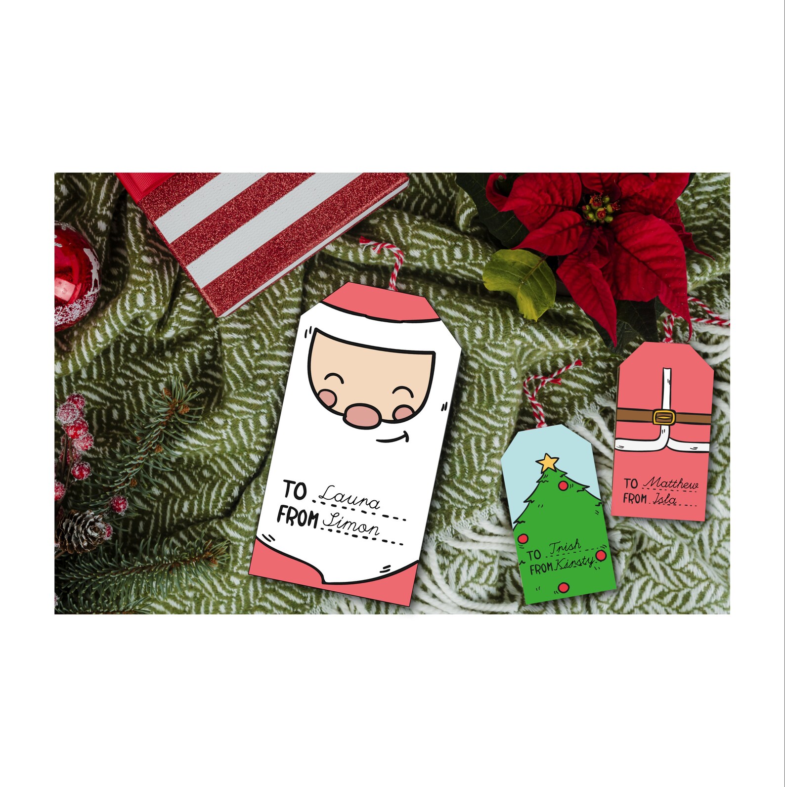 Printable Christmas Gift Tag Label Cards - Etsy