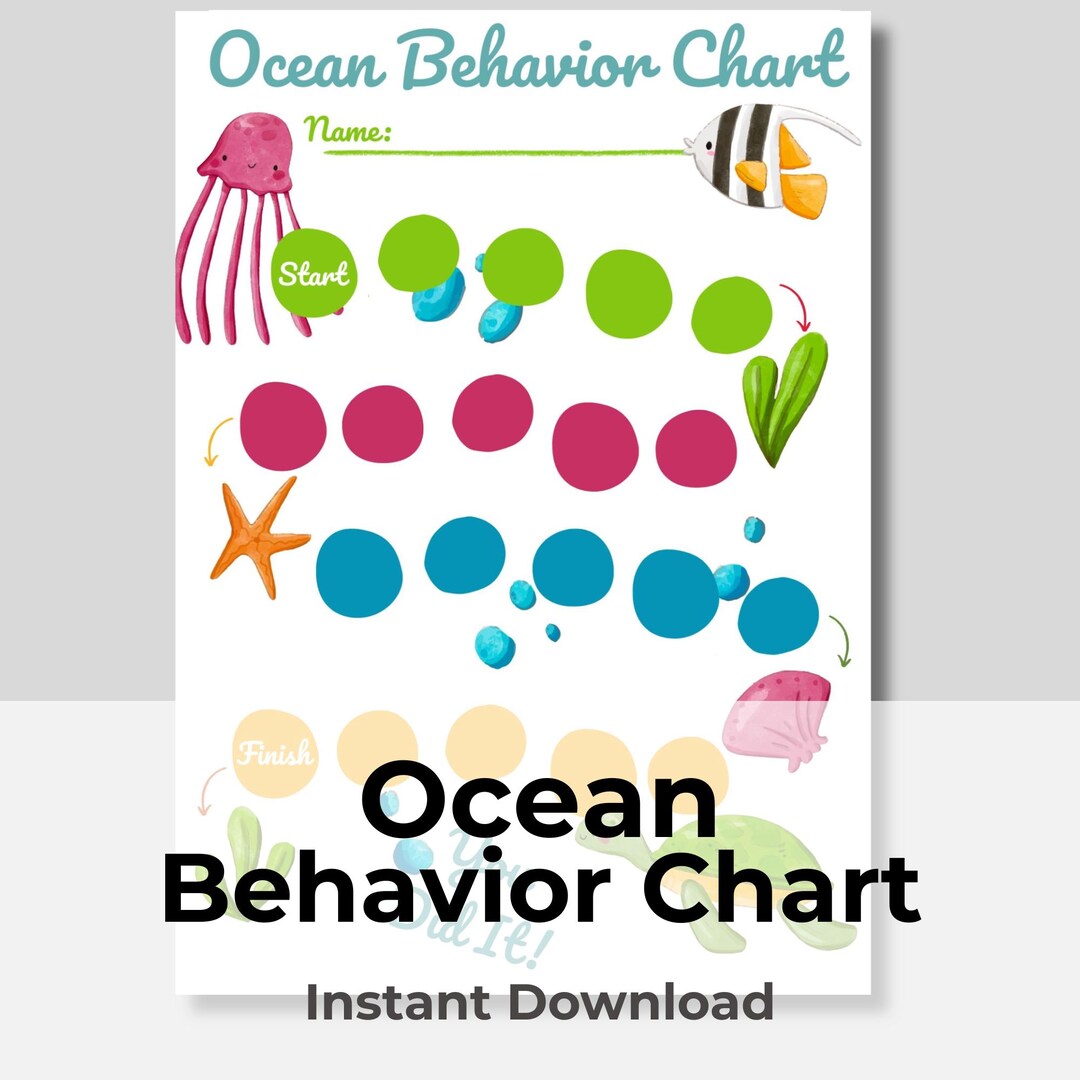Ocean Behavior Chart Printable, Under the Sea Reward Chart, Kids ...