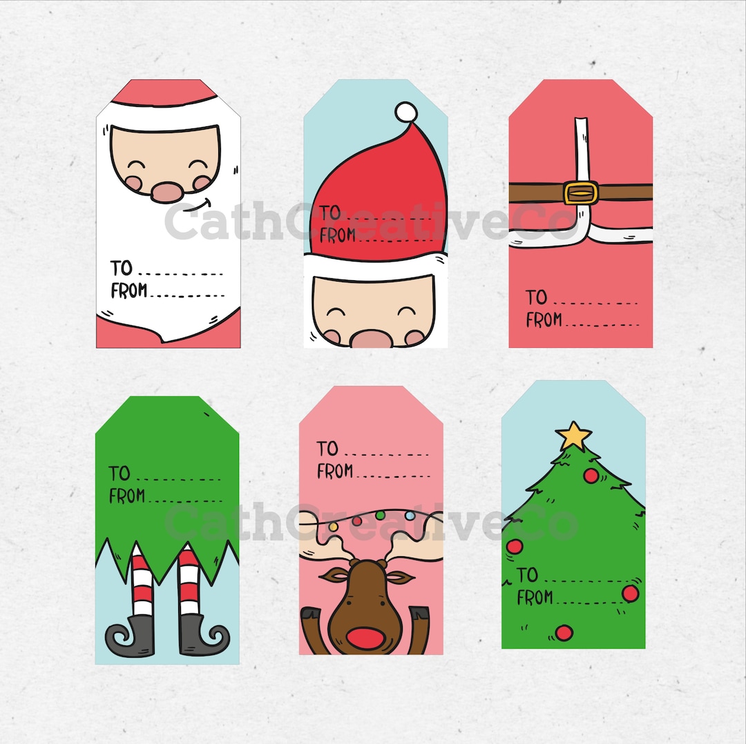 Printable Christmas Gift Tag Label Cards - Etsy
