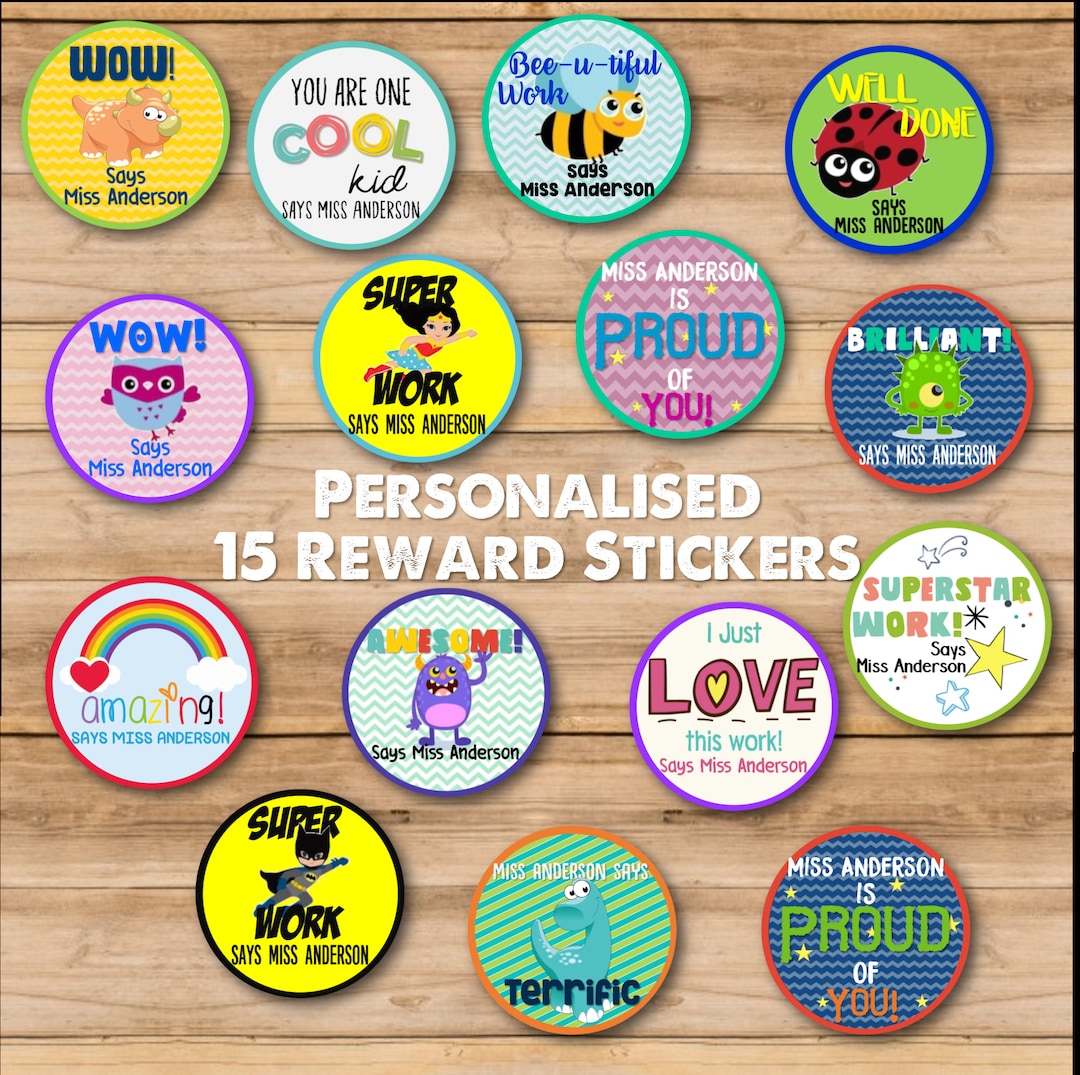 Personalized Teacher Reward Stickers Printable | Classroom Motivation ...