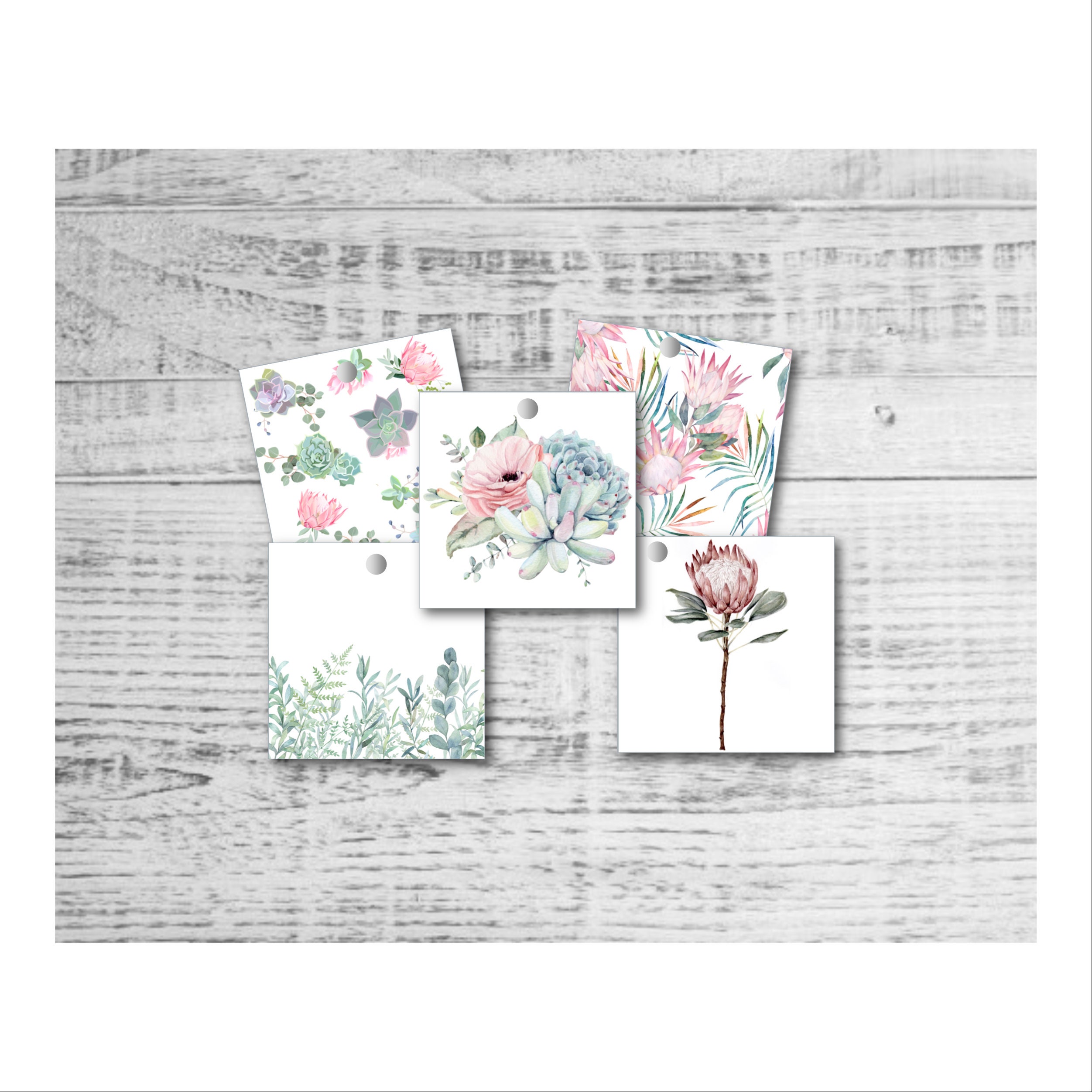 Printable Gift Tags Square Set of 12 Protea Range - Etsy