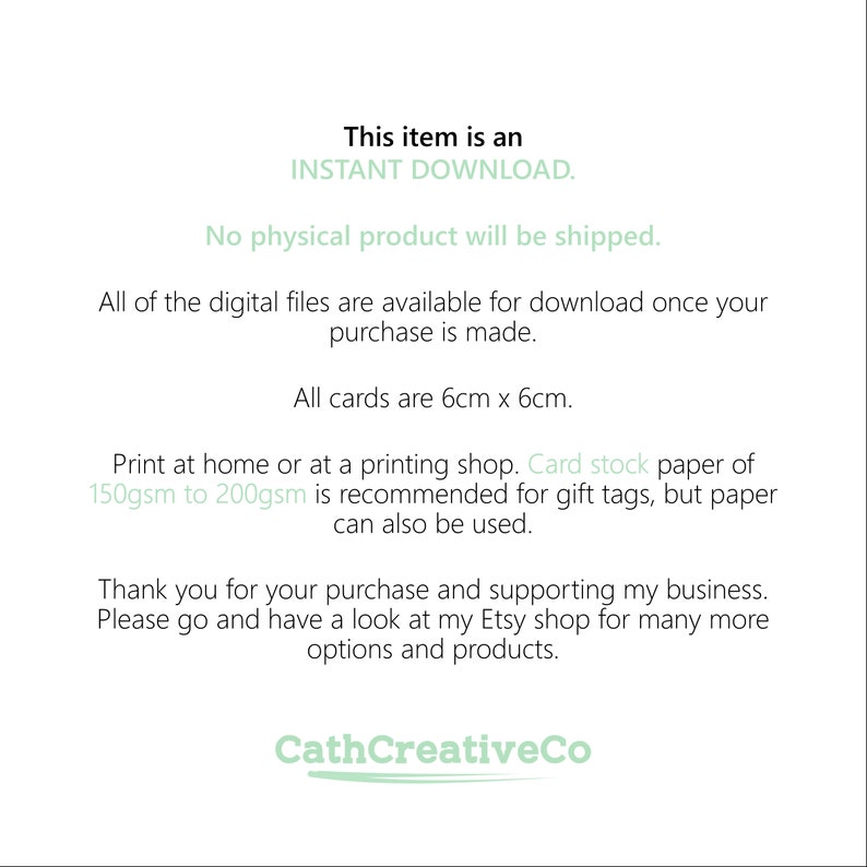Printable Gift Tags Square Set of 12 Protea Range - Etsy