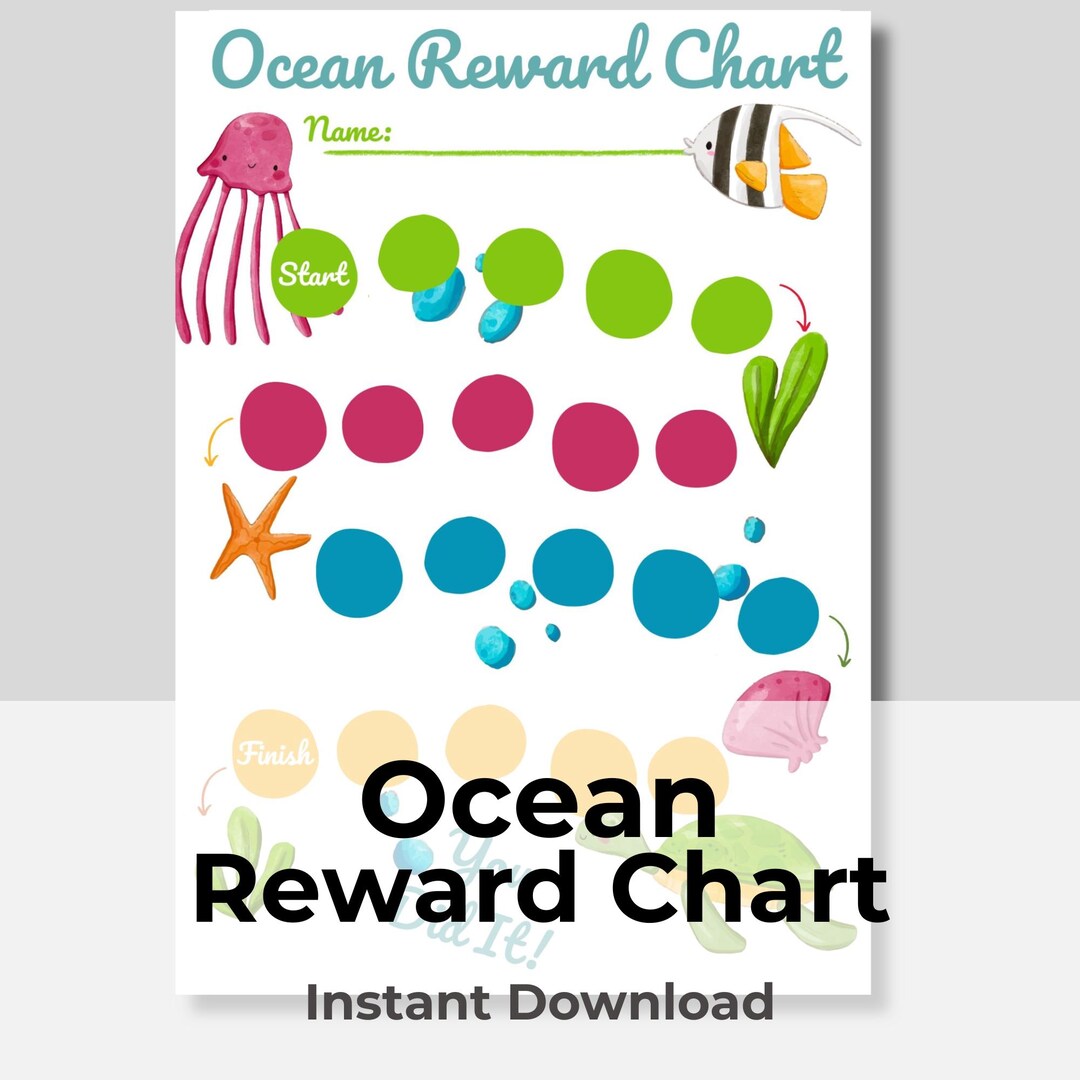 Ocean Reward Chart Printable, Under the Sea Chore Chart, Behavior Chart ...