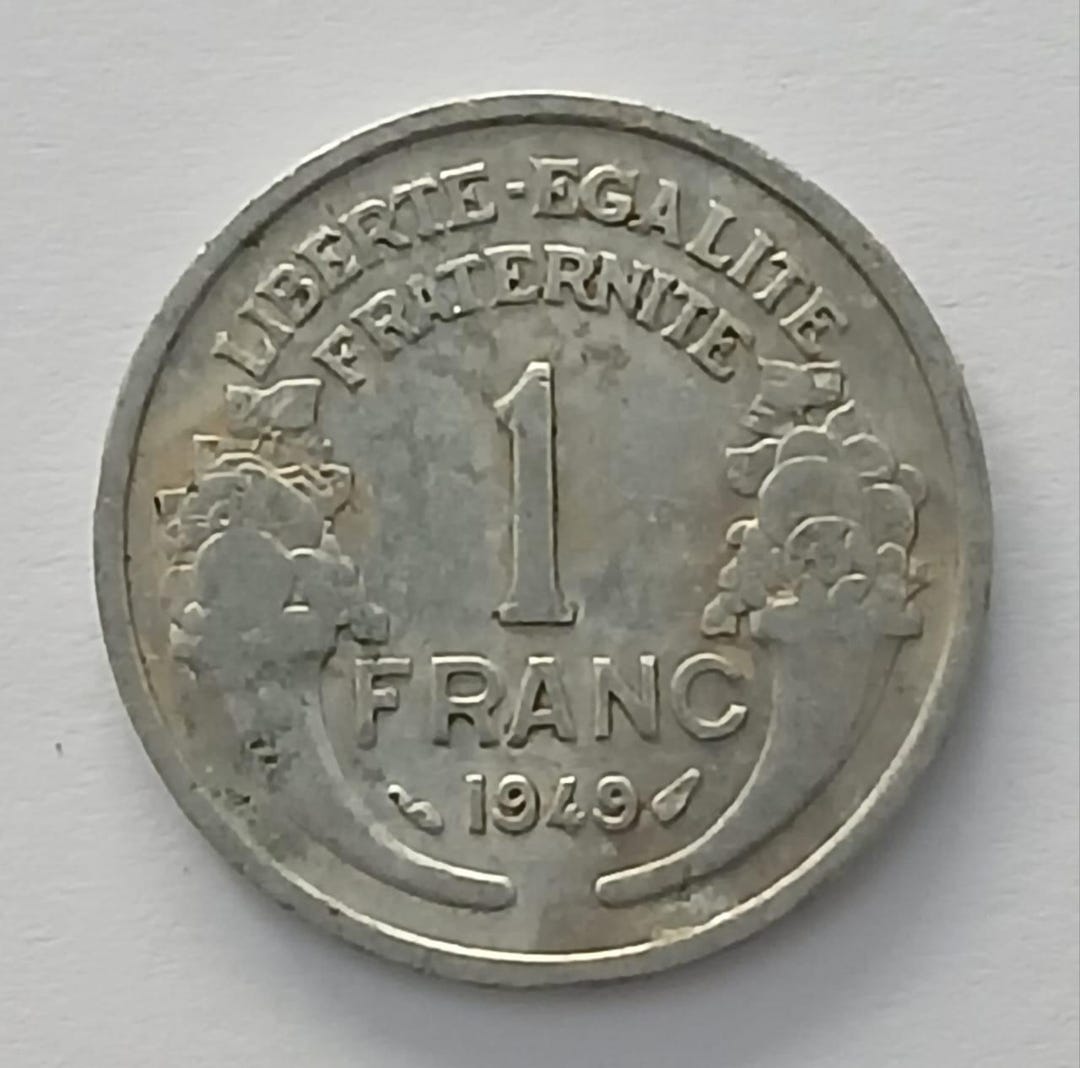 1949 French 1 Franc Coin: Morlon Design in Aluminum - Etsy