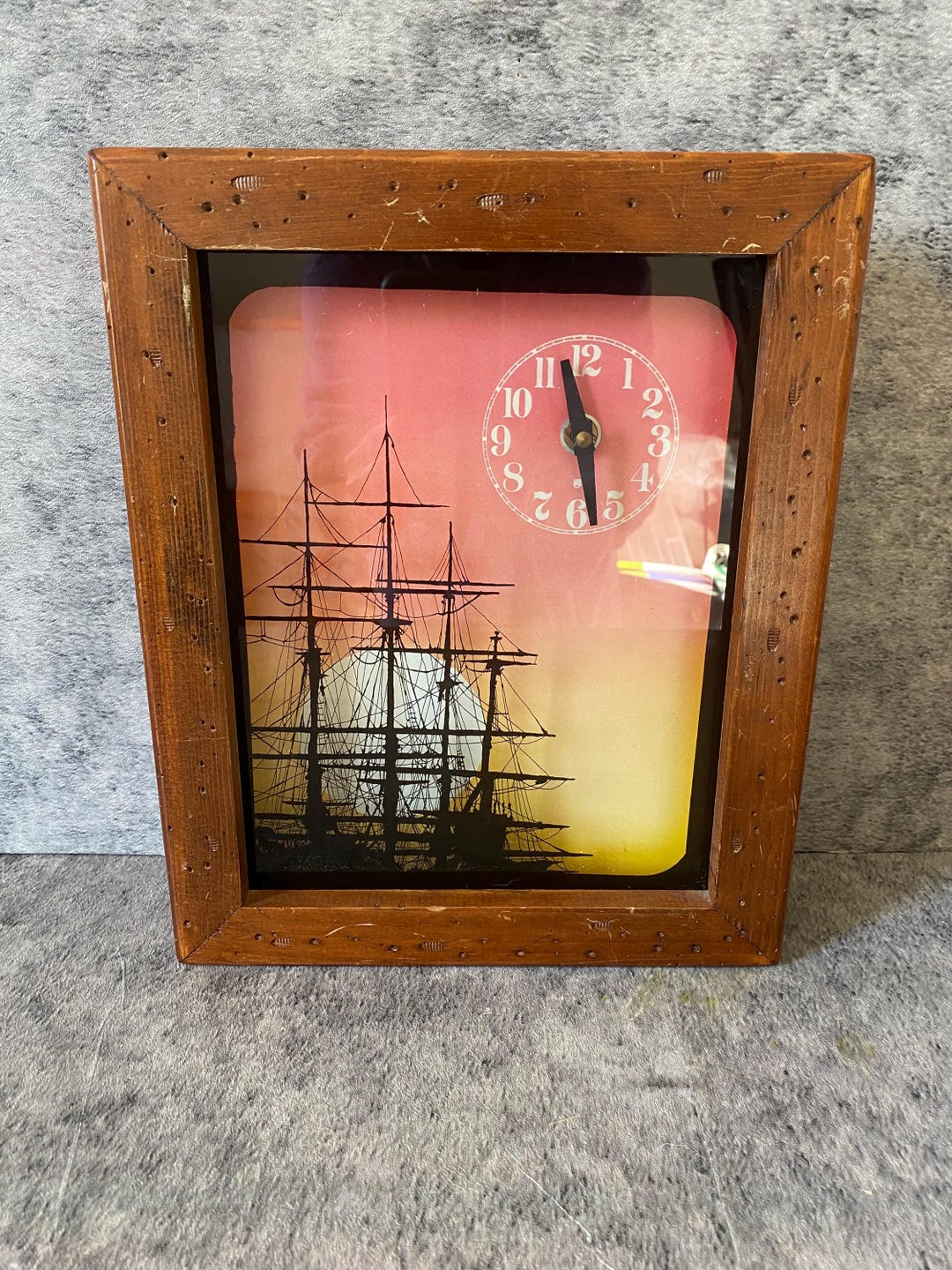 Vintage Shadow Box Nautical Ship Wall Clock - Etsy