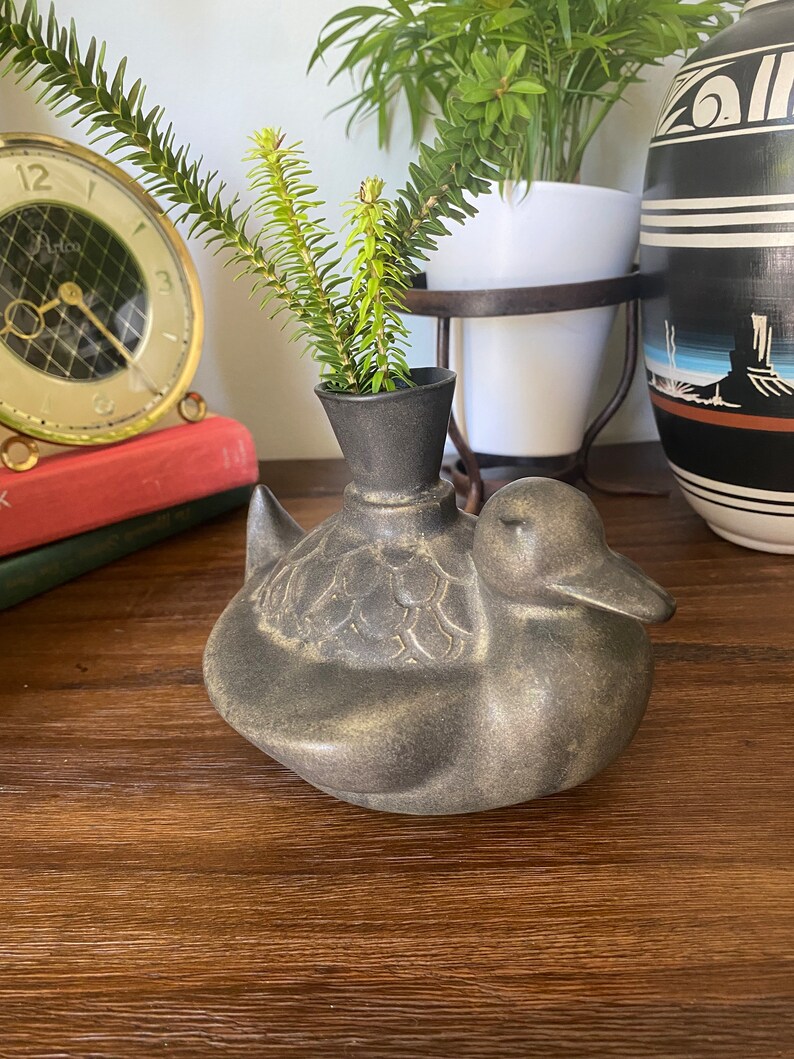 Vintage Duck Ceramic Vase North Eagle Pottery 1984 - Etsy