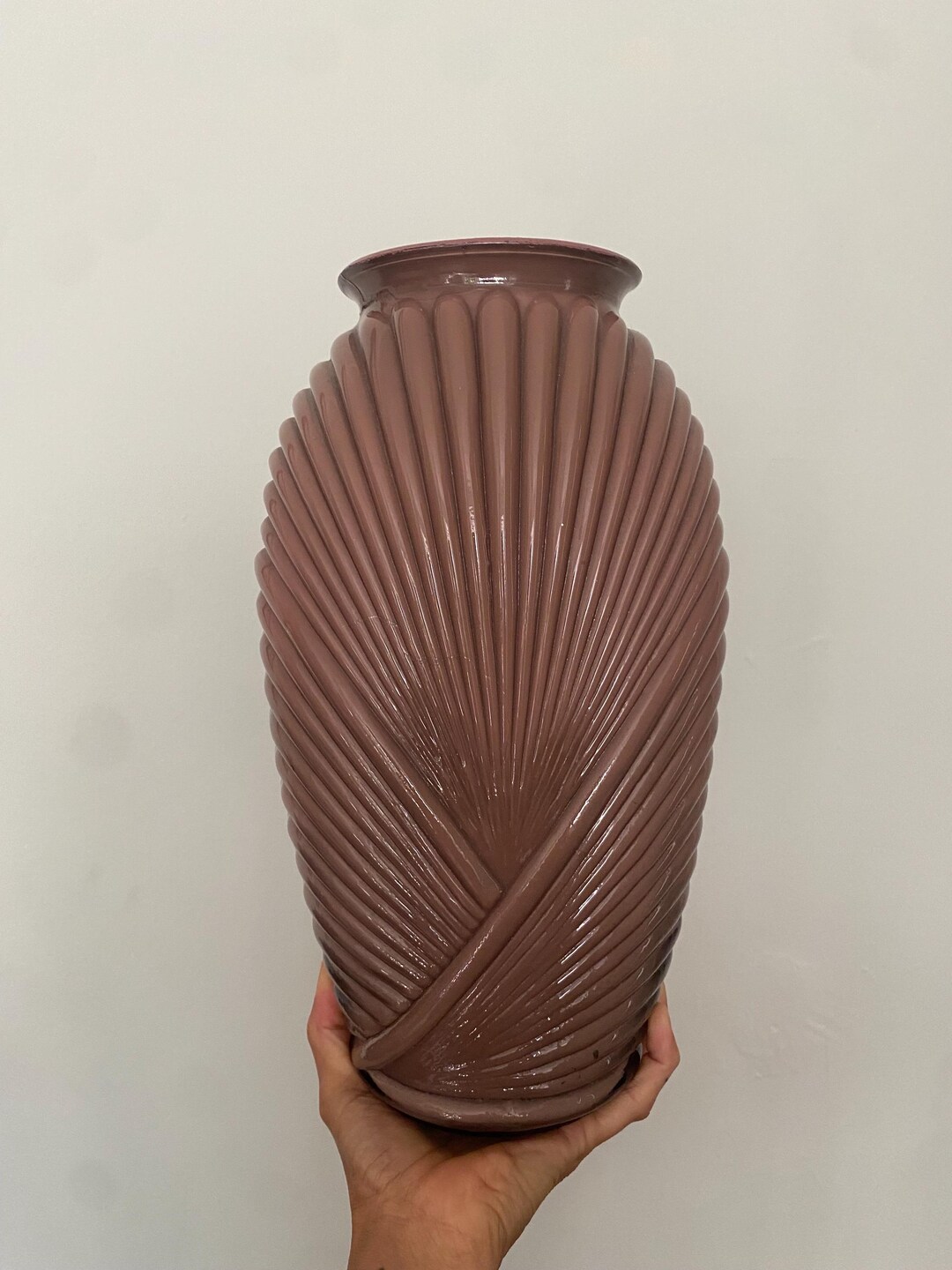 Vintage 1980s Anchor Hocking Art Deco Style Draped Glass Vase - Etsy